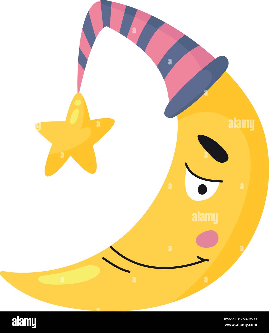 Smiling crescent character. Cute kawaii night moon Stock Vector Image ...