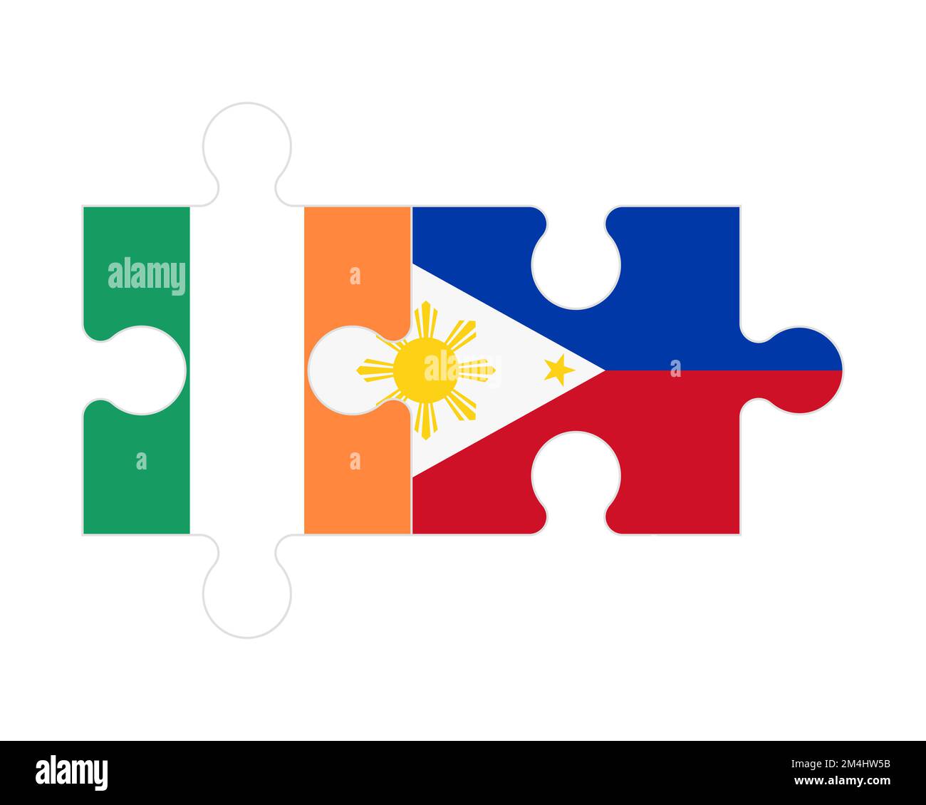 Connected puzzle of flags of Ireland and Philippines, vector Stock ...