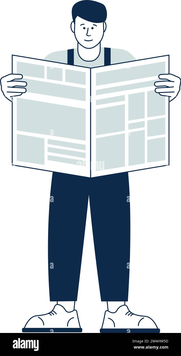 Young business executive reading Stock Vector Images - Alamy