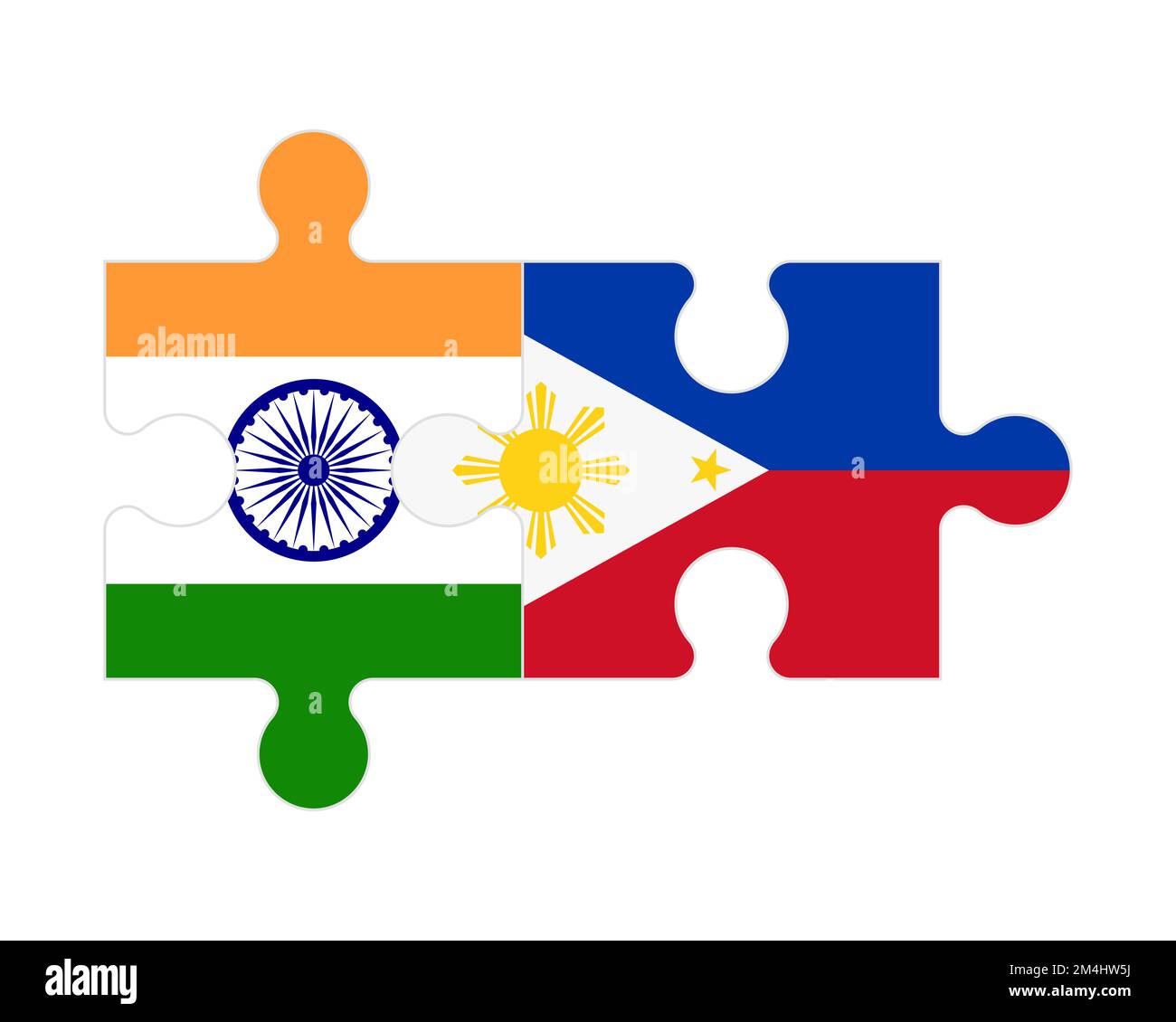 Connected puzzle of flags of India and Philippines, vector Stock Vector ...