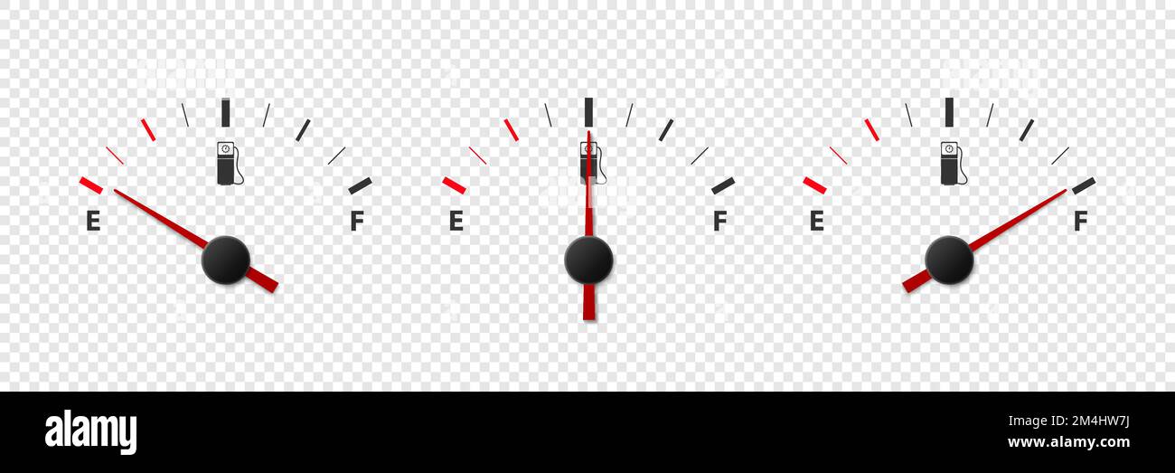 Vector 3d Realistic Gas Fuel Tank Gauge, Oil Level Bar Set Isolated ...