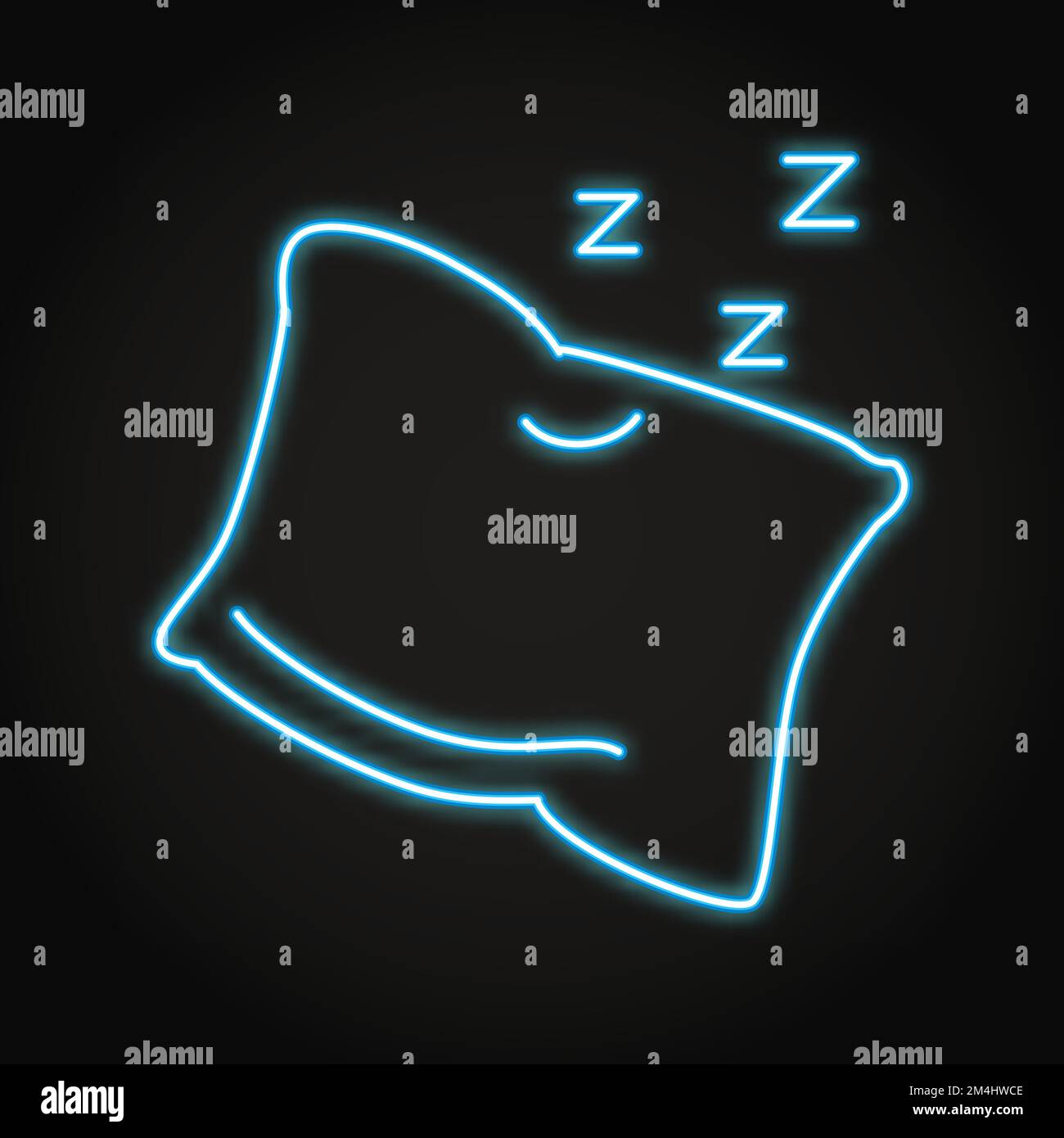 Sleep neon icon in line style. Pillow symbol. Vector illustration Stock ...