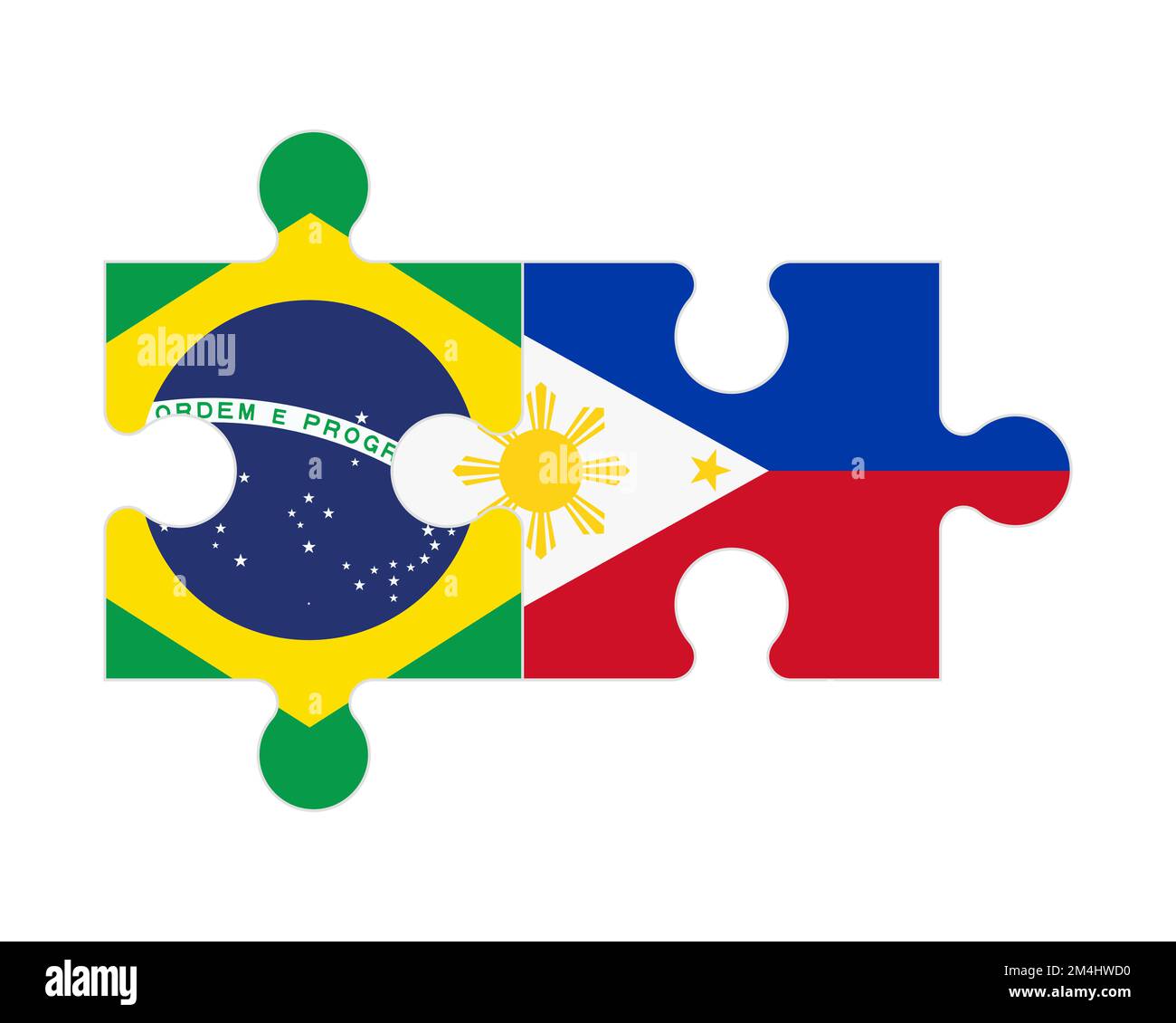 Connected puzzle of flags of Brazil and Philippines, vector Stock ...
