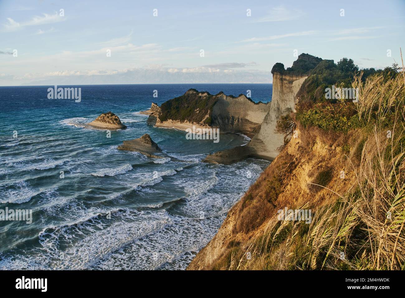 Famous Cape Drastis cliffs on Corfu island, Greece Stock Photo - Alamy
