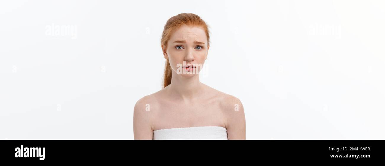 Portrait sad serious young woman with disappointed facial expression ...