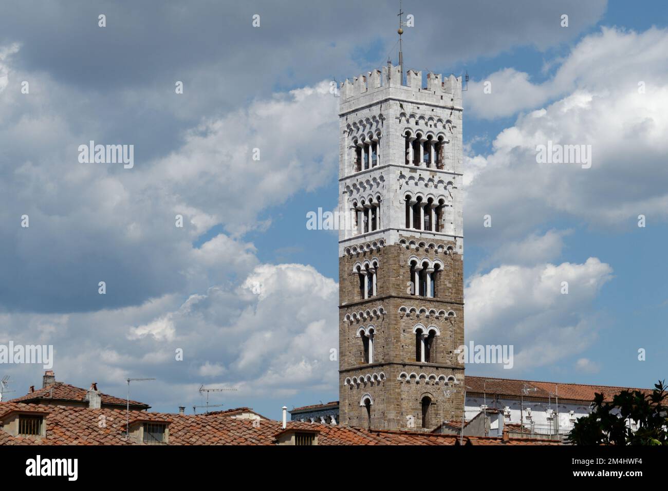 Bell tower of Roman Catholic Cathedral of San Martino . Lucca, Italy ...