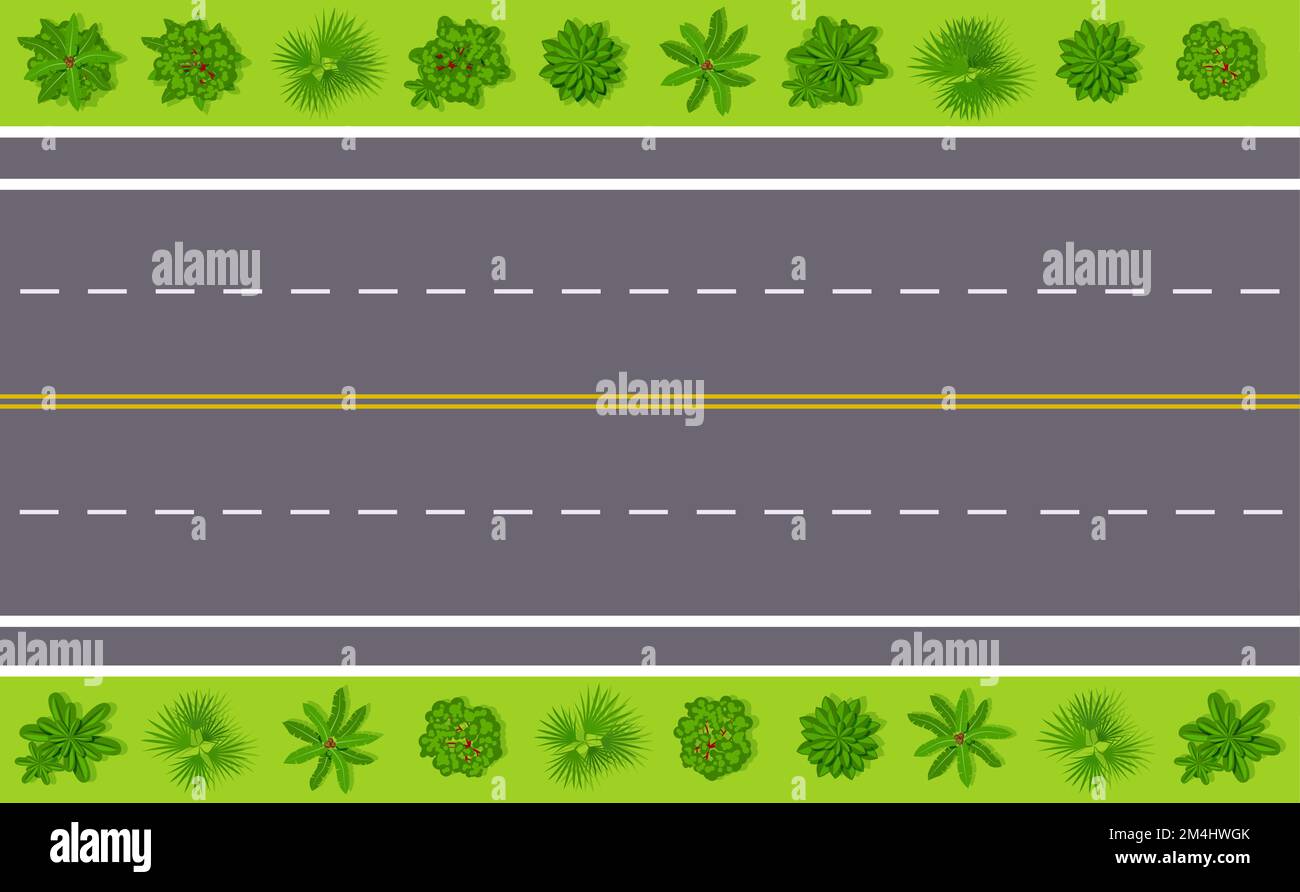 Road top view. Cartoon asphalt street way Stock Vector Image & Art - Alamy