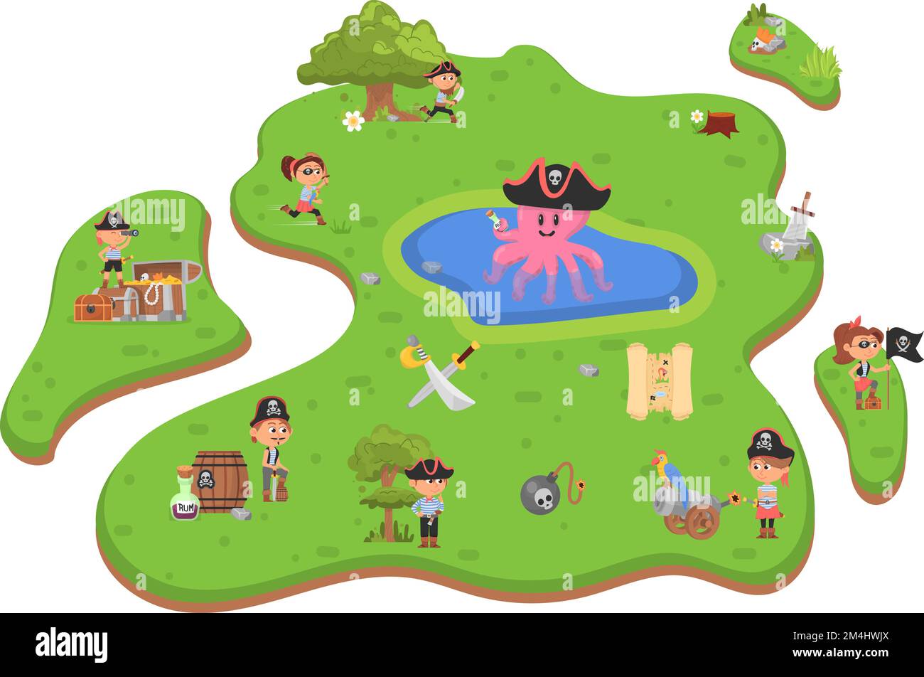 Caribbean animal pirate cartoon Cut Out Stock Images & Pictures - Alamy