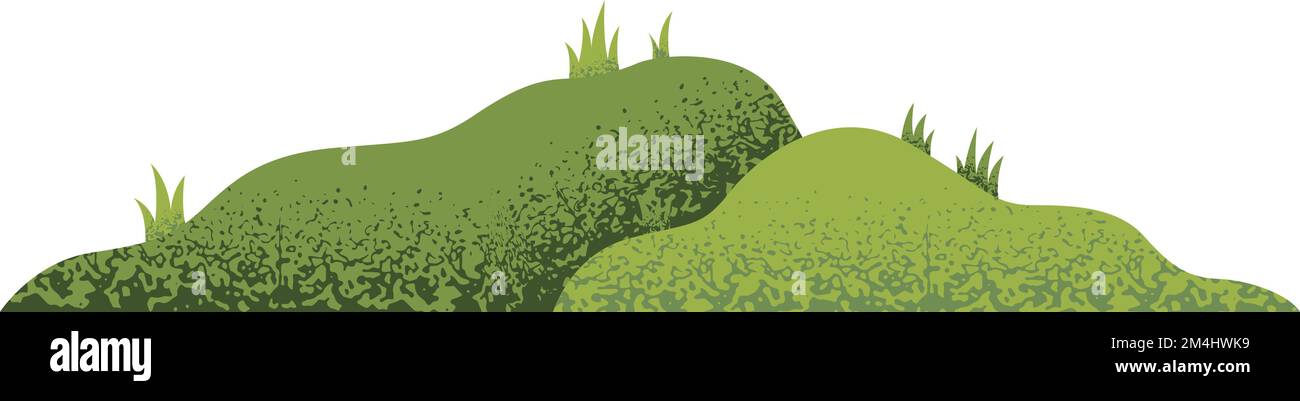 Green hill. Natural landscape element in textured style Stock Vector ...