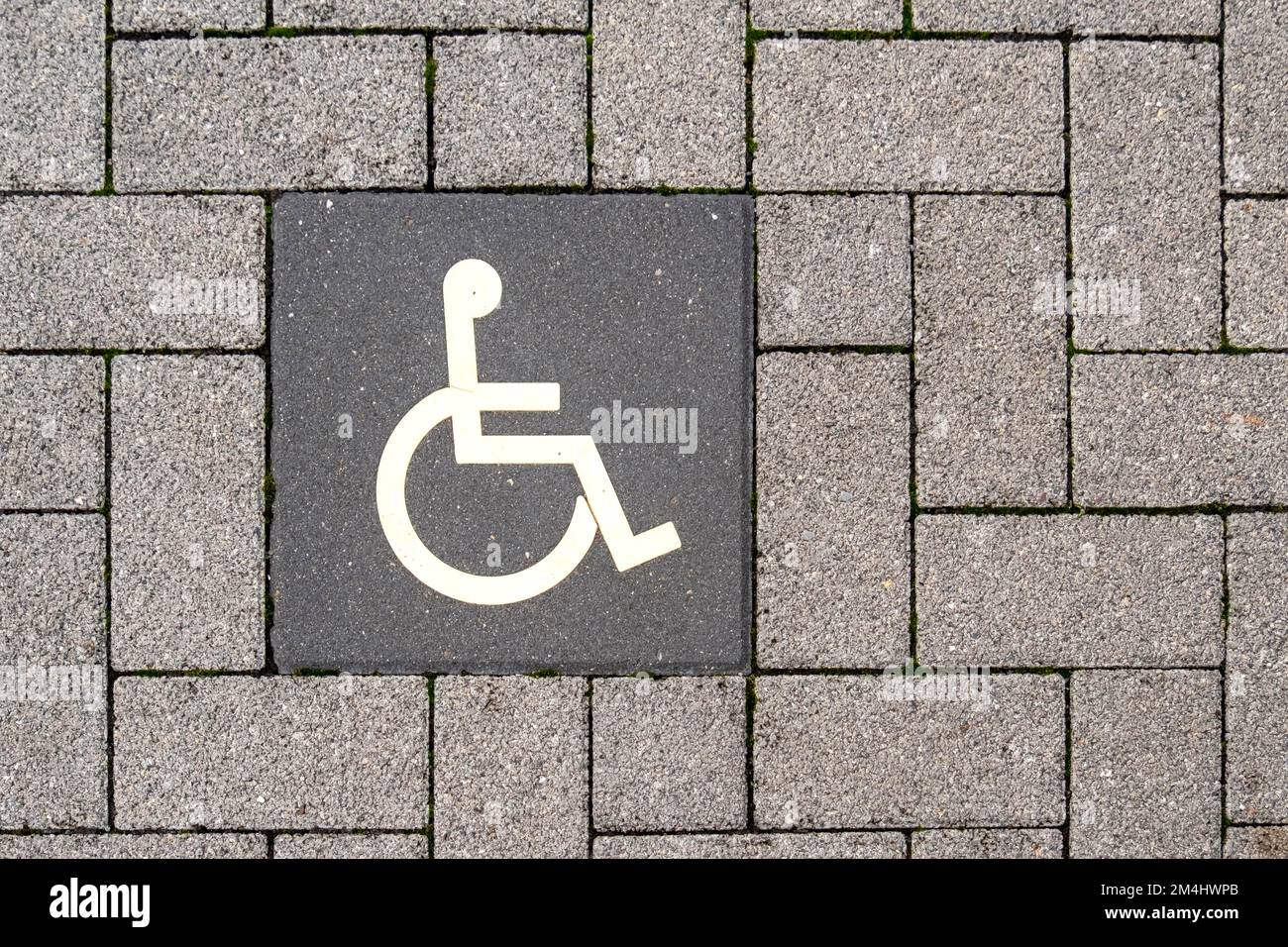 Pictogram wheelchair user, ground marking for disabled parking, North ...