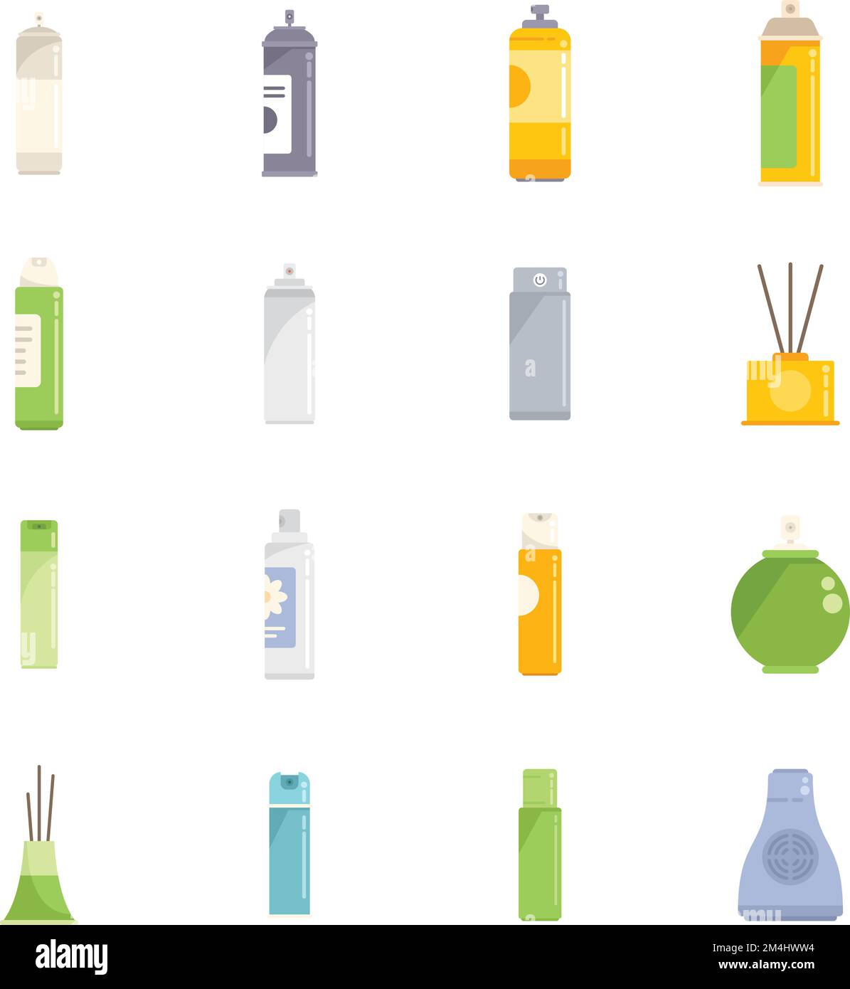 Air freshener icons set flat vector. Auto breathe. Air freshener ...