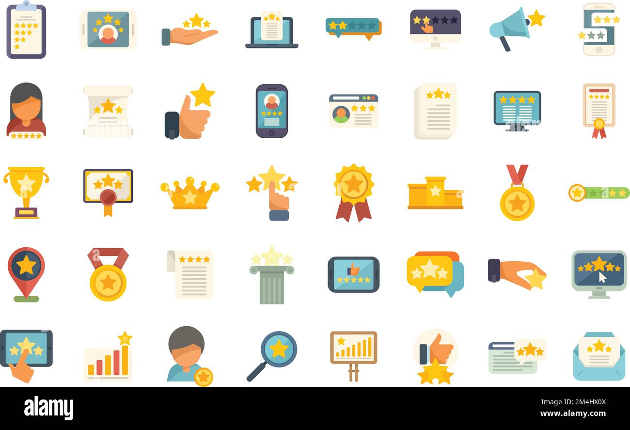 Ranking icons set flat vector. Premium cup. First place isolated Stock ...
