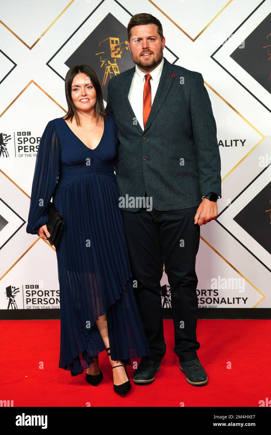 Ed Slater and wife Jo pose on the red carpet prior to the BBC Sports ...