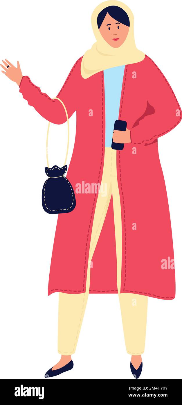 Female student in headscarf. Modern islamic person Stock Vector Image ...