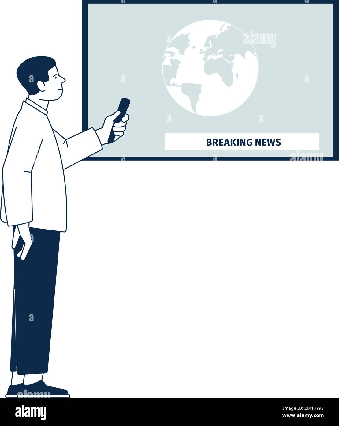 Man watching breaking news on tv screen Stock Vector Image & Art - Alamy