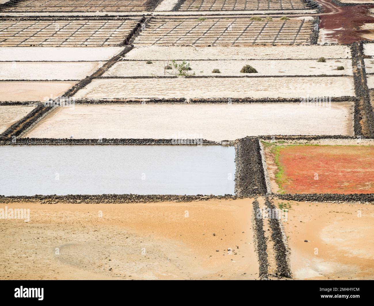 Salt pans, Playa de Janubio, Lanzarote, Canary Islands, Spain, Europe ...