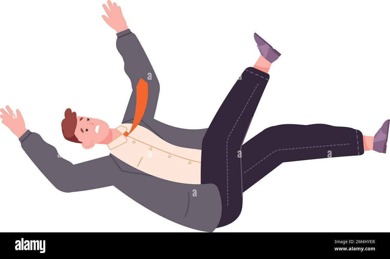 Dropping businessman. Work problem stress. Business failure isolated on ...