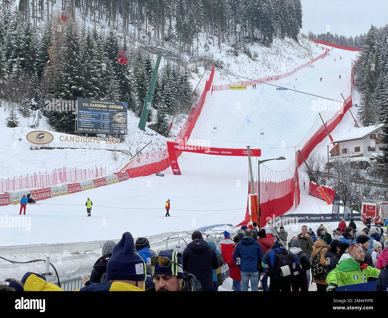 Saslong Slope, Santa Cristina - Val Gardena, Italy, December 16, 2022 ...