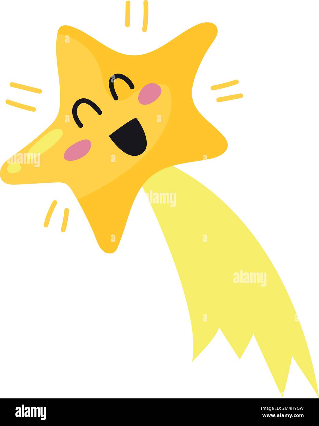 Shooting star with happy face. Cute magic character Stock Vector Image ...