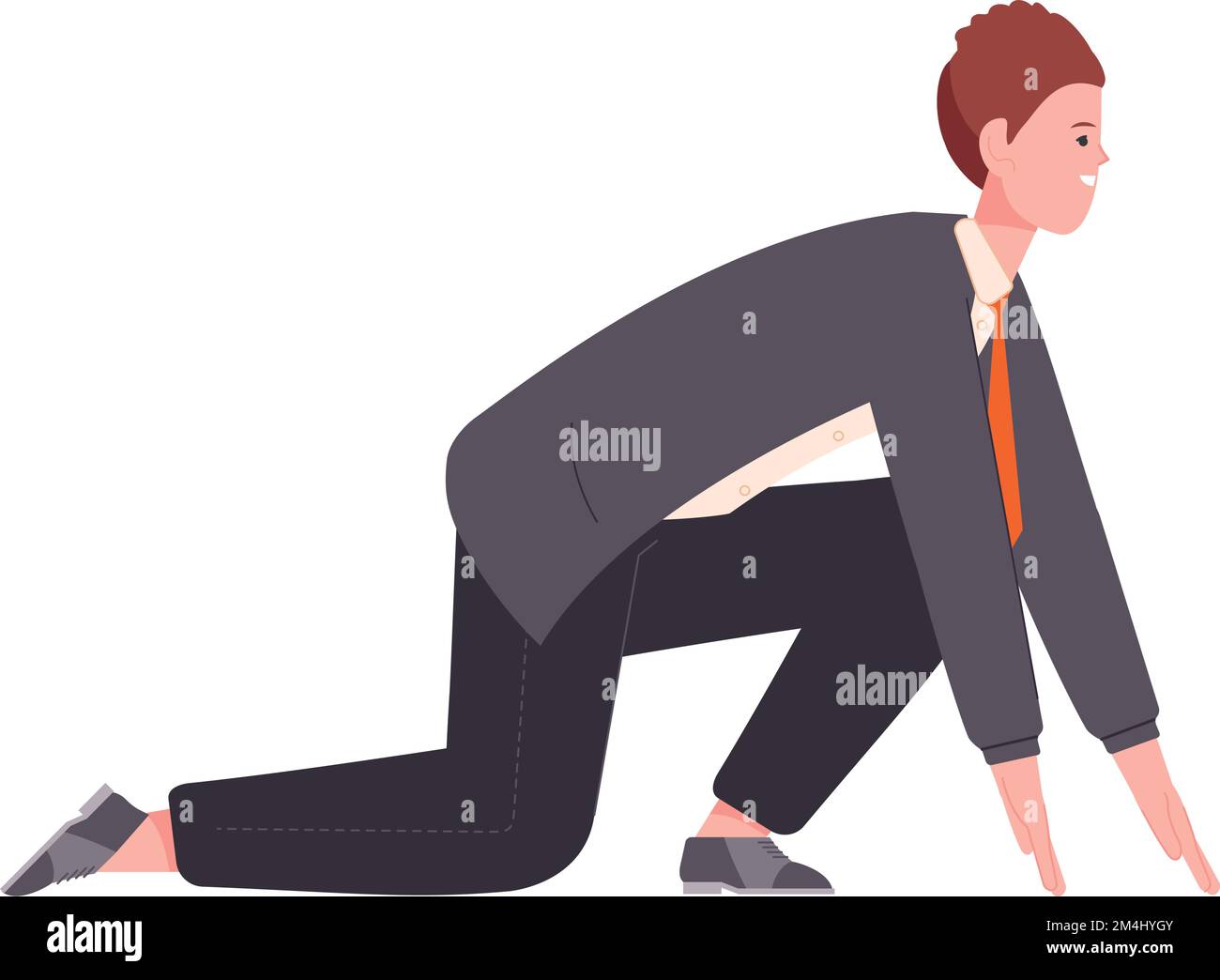 Businessman ready to start running. Work competition icon isolated on ...