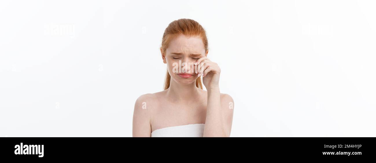 Portrait sad serious young woman with disappointed facial expression ...