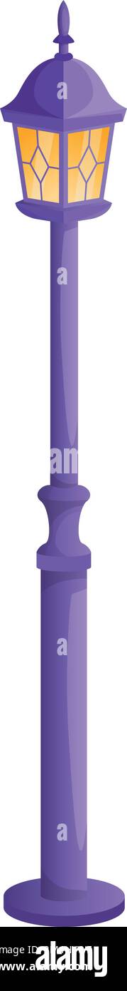 Street lantern. Cartoon outdoor lamp. Light post isolated on white ...