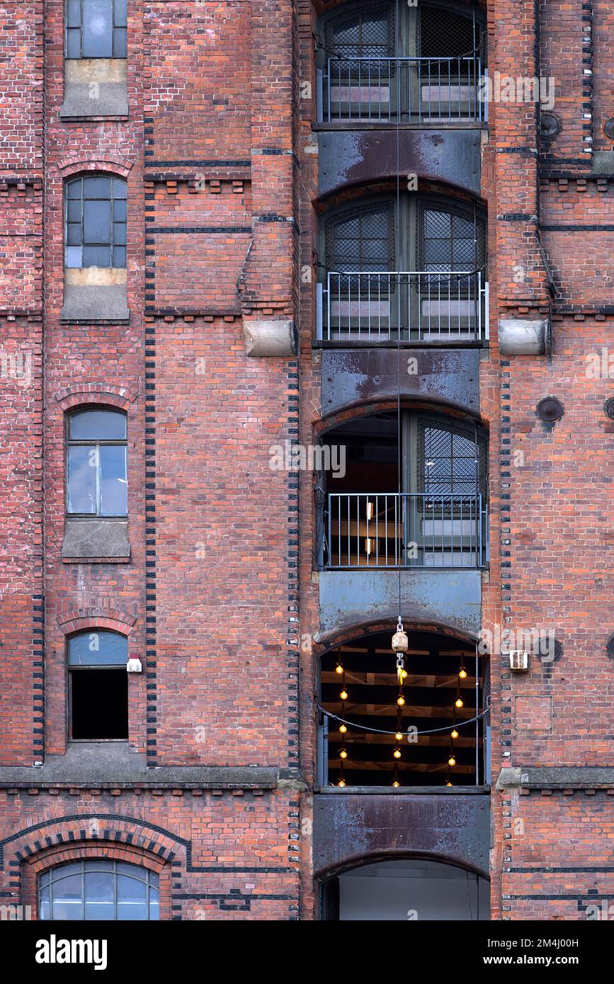 Loading openings of a warehouse in the Speicherstadt, built around 1900 ...