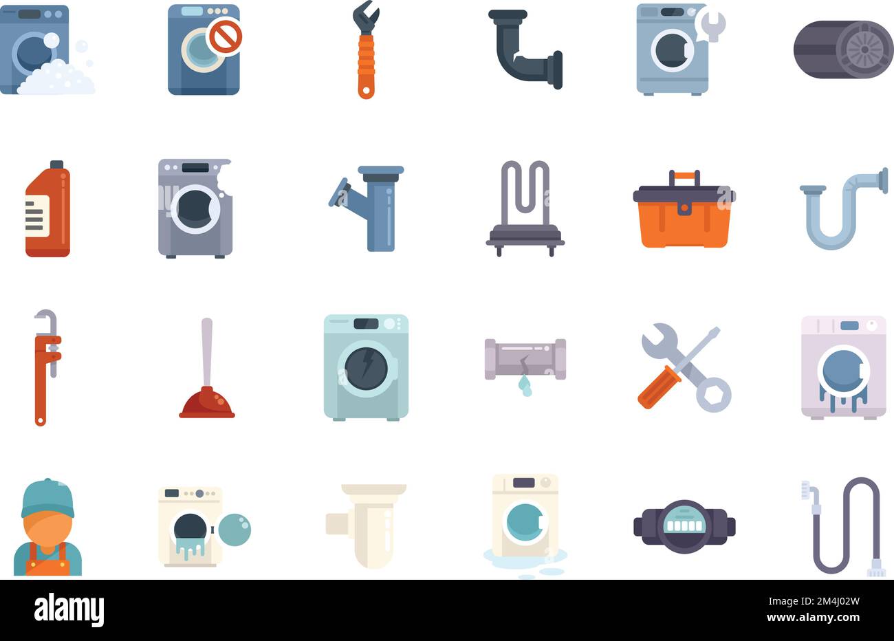 Broken washing machine kitchen Stock Vector Images - Alamy