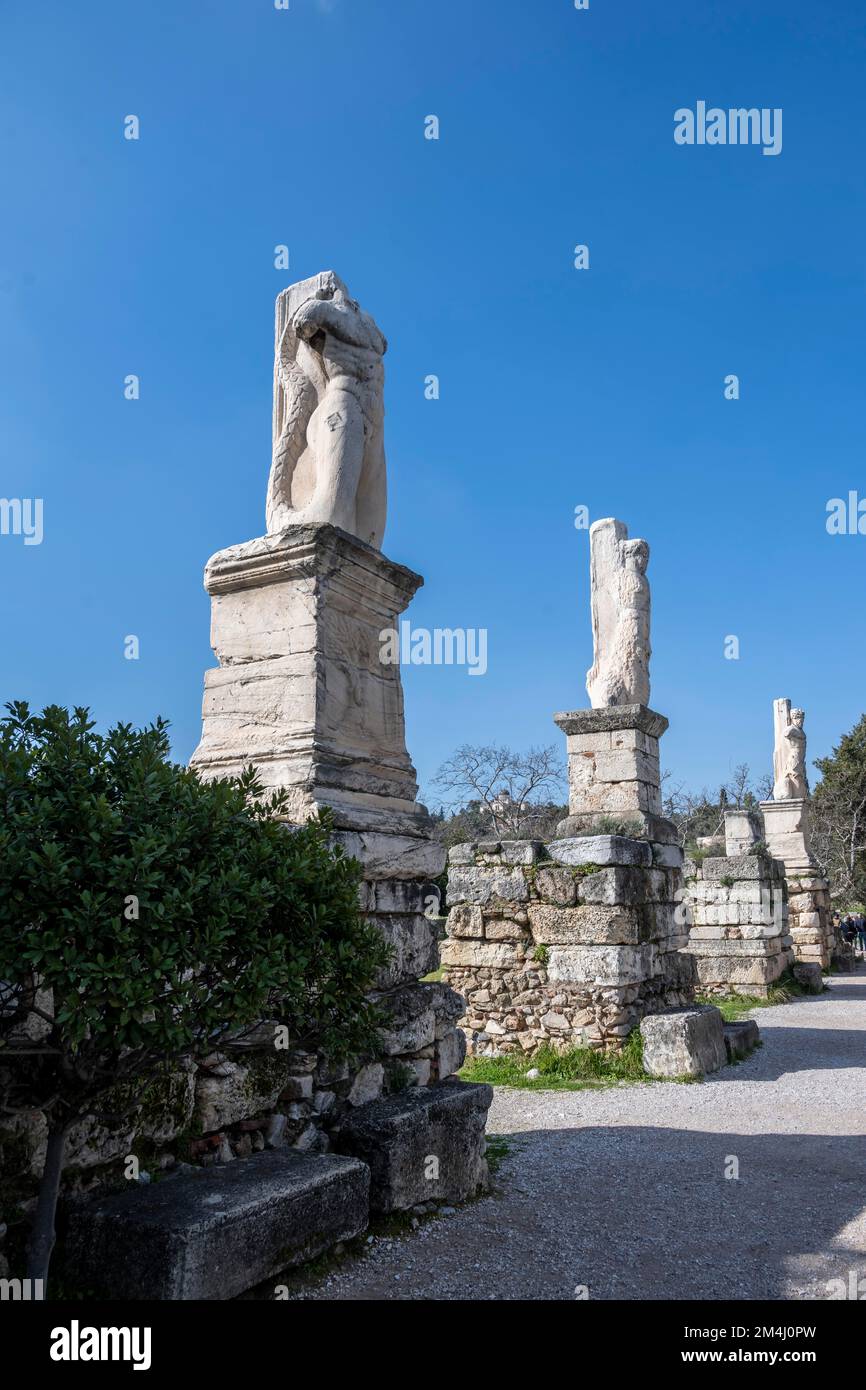 Columns at the Odeion of Agrippa, ruins of the Greek Agora of Athens ...