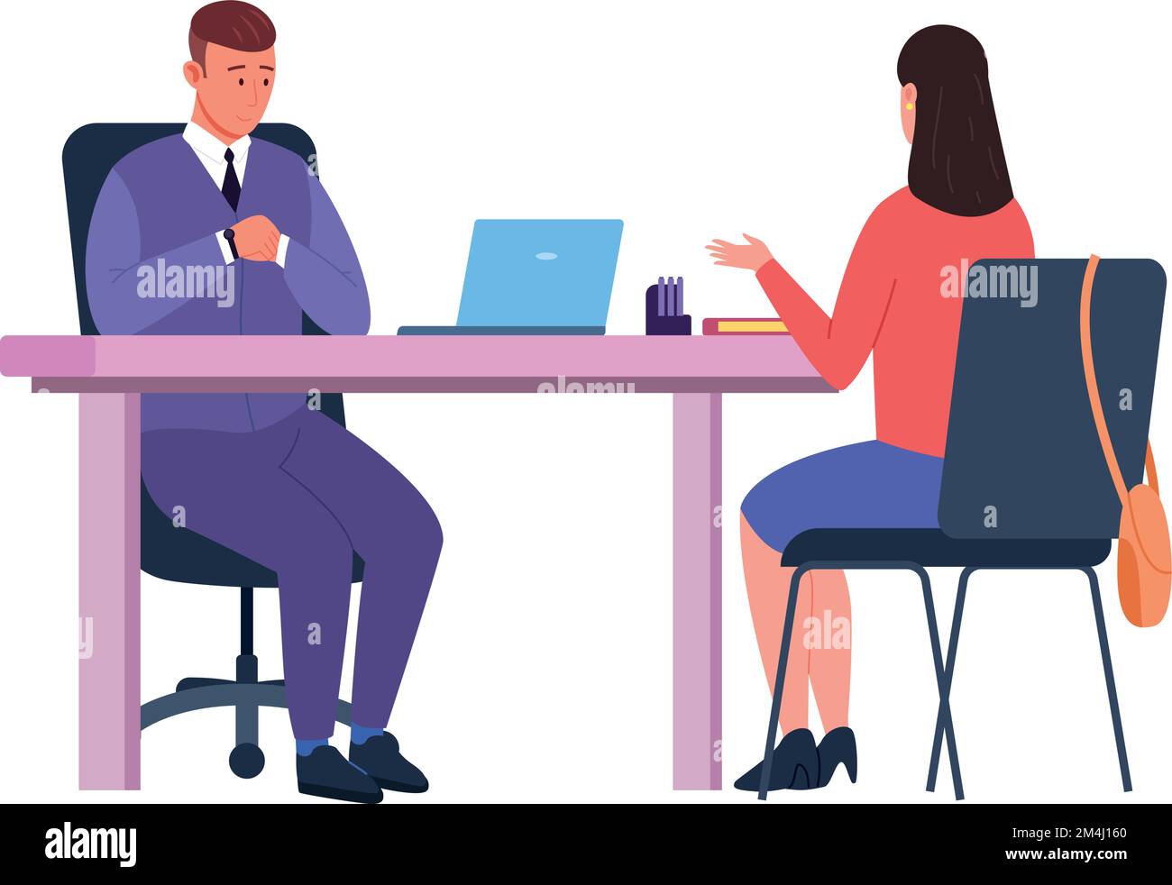 Hr interview with job seeker. Professional recruitment meeting isolated ...