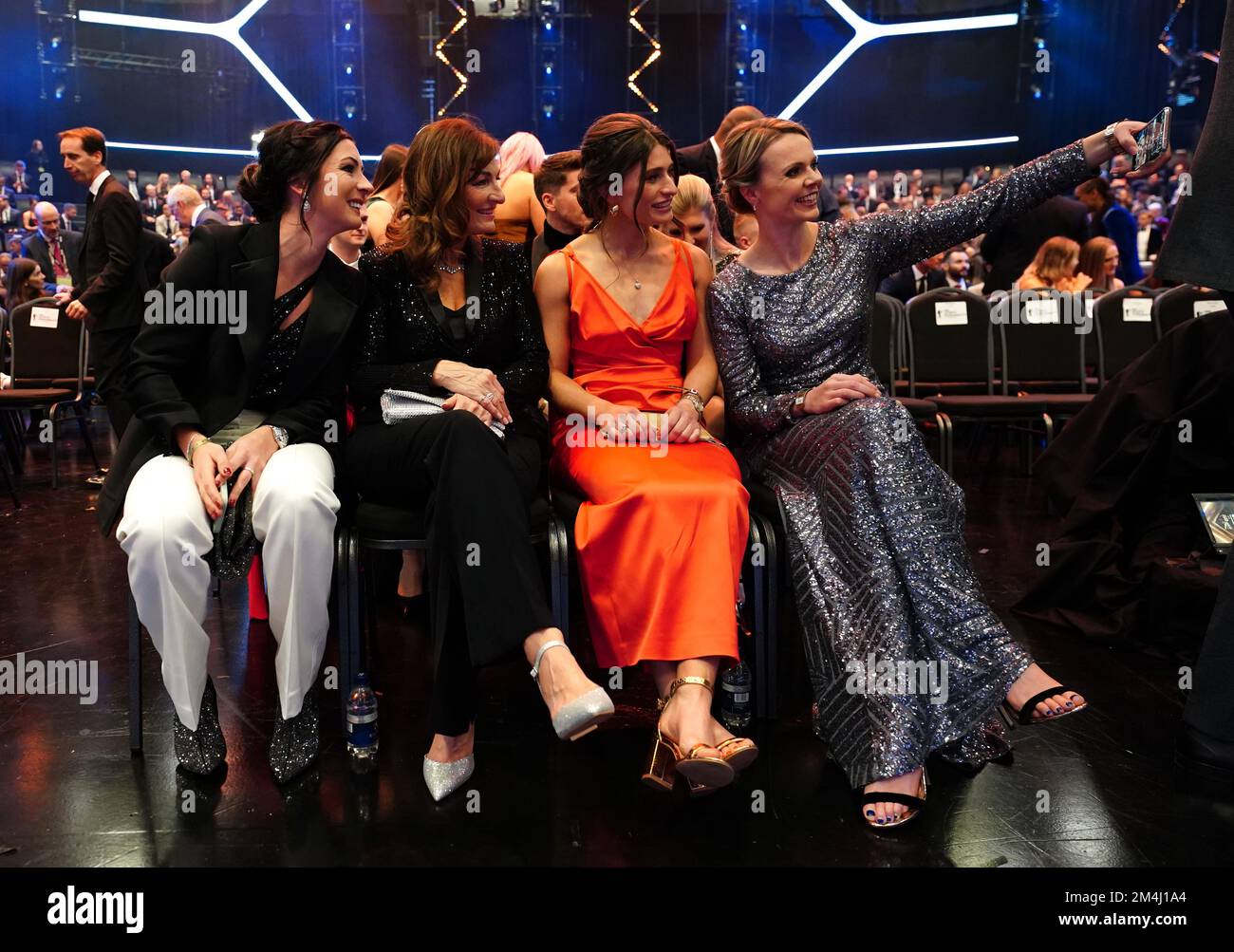 Eve Muirhead (left) pose for a photo with Lin Muirhead, Katie Robertson ...
