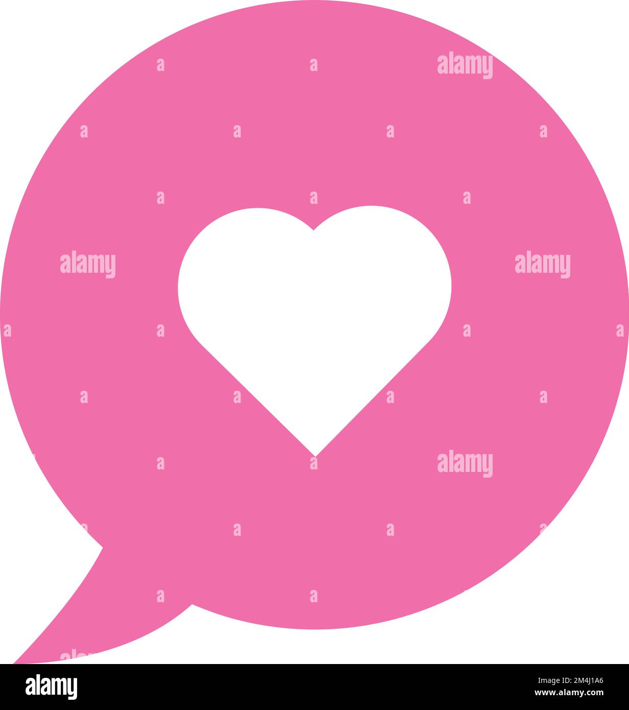 Social media message with pink heart. Like comment isolated on white ...