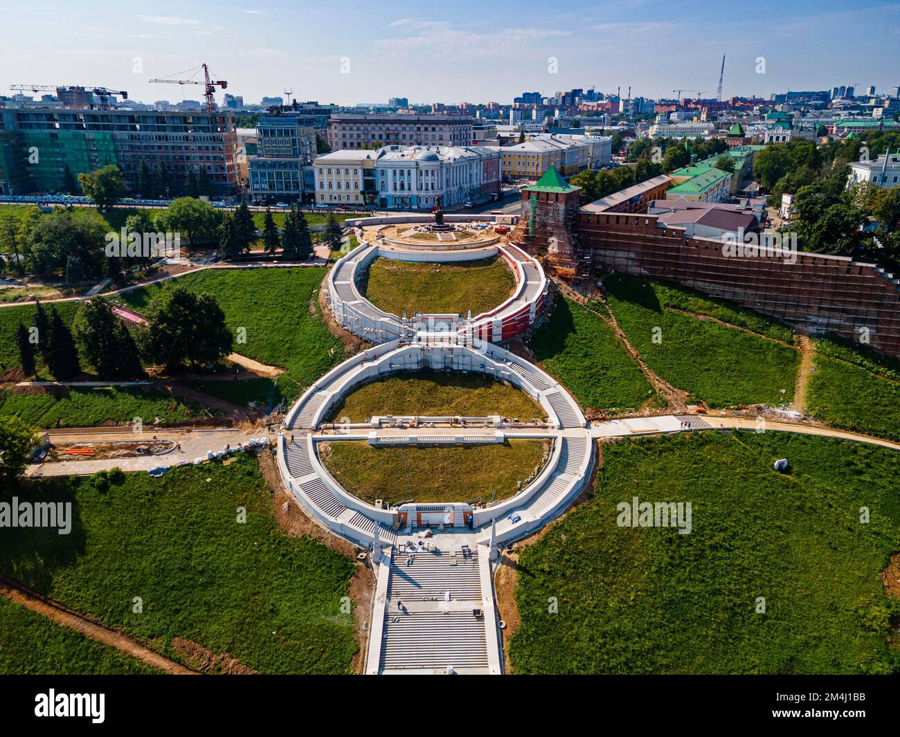 Aerial of the Chkalov Stairs, Nizhny Novgorod, Russia Stock Photo - Alamy