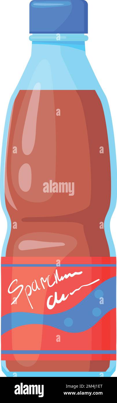 Sparkling drink bottle. Cartoon cola beverage icon isolated on white ...