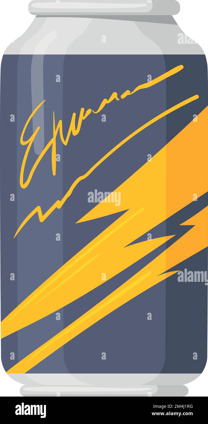 Soda can cartoon icon. Cold fizzy drink isolated on white background ...