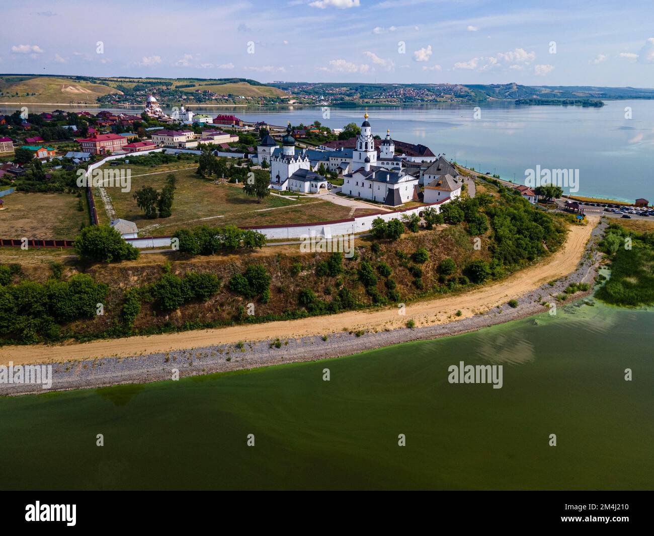 Aerial of the Unesco site Sviyazhsk, Republic of Tartastan, Russia ...