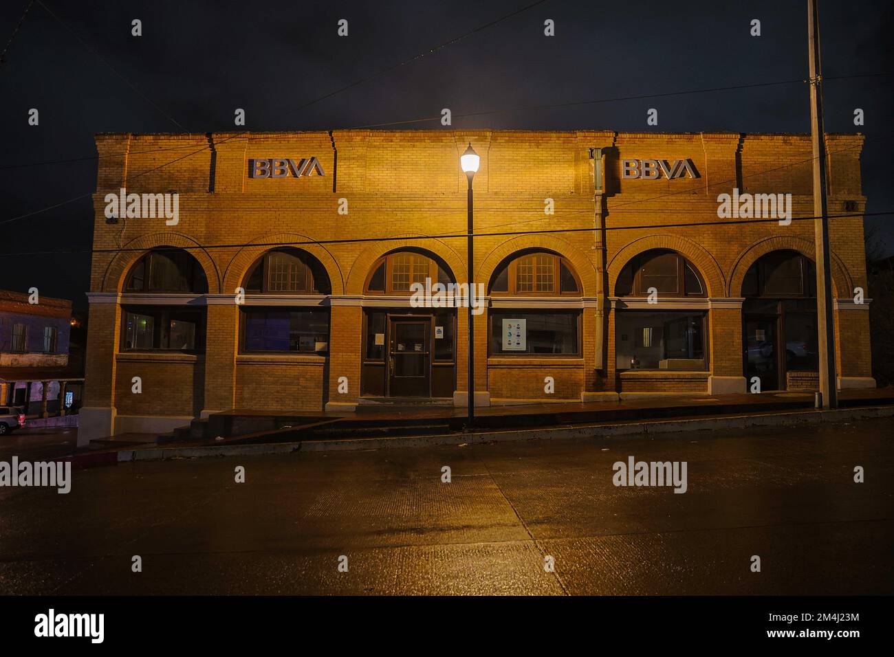 BBVA bancomer bank in Cananea Mexico. (Photo by North Photo) BBVA banco ...