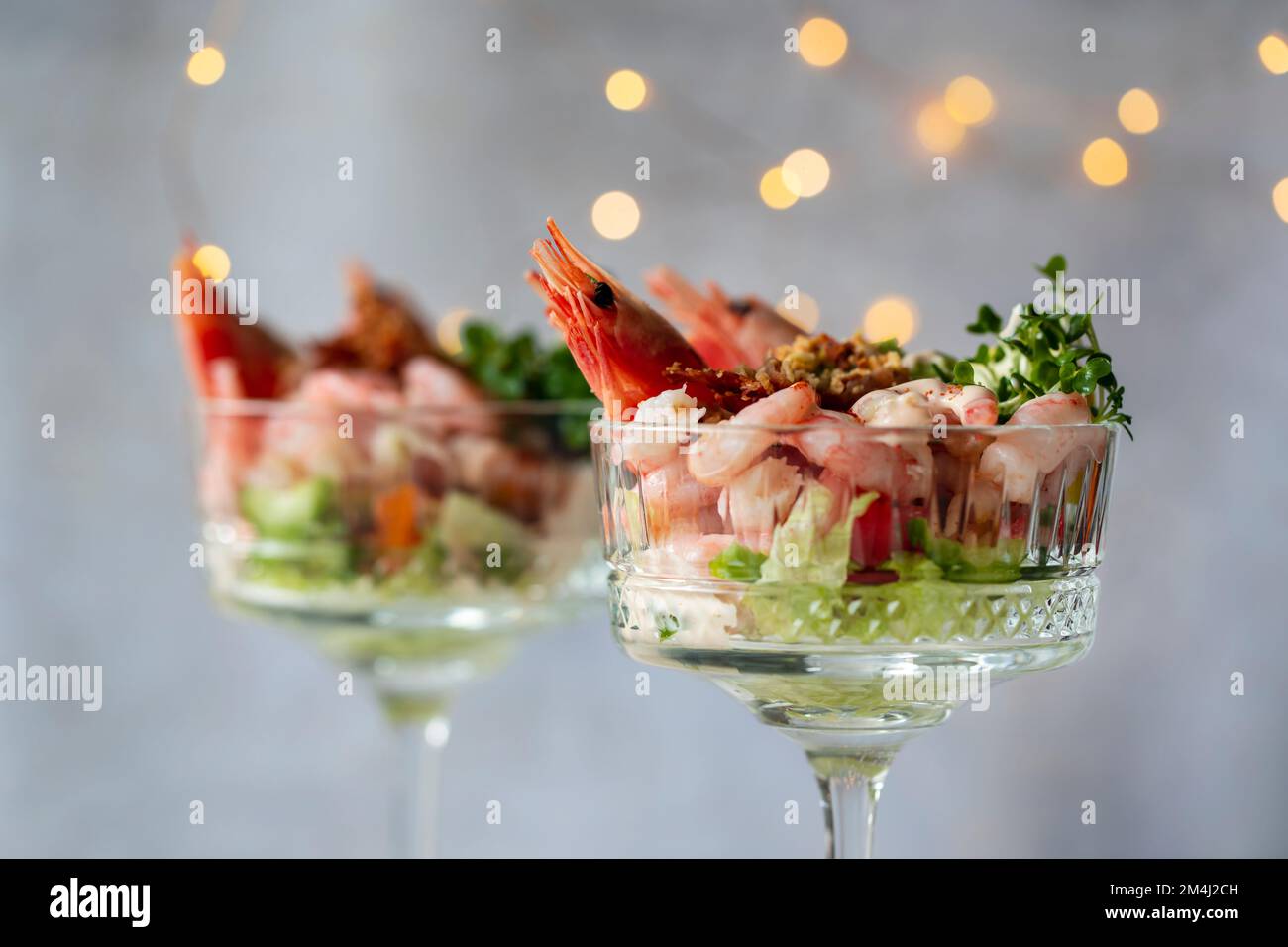 Classic prawn cocktail in the glass Stock Photo - Alamy