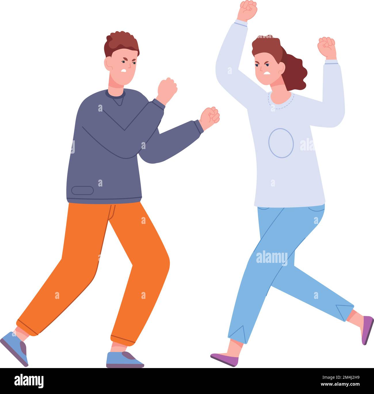 Couple conflict. Angry people brawling. Quarrel icon isolated on white ...
