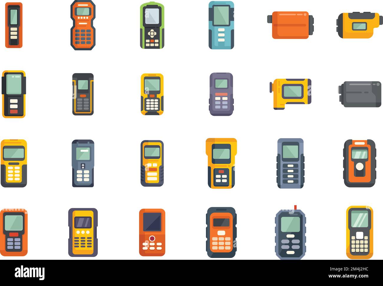Laser meter icons set flat vector. Level distance. Meter digital ...