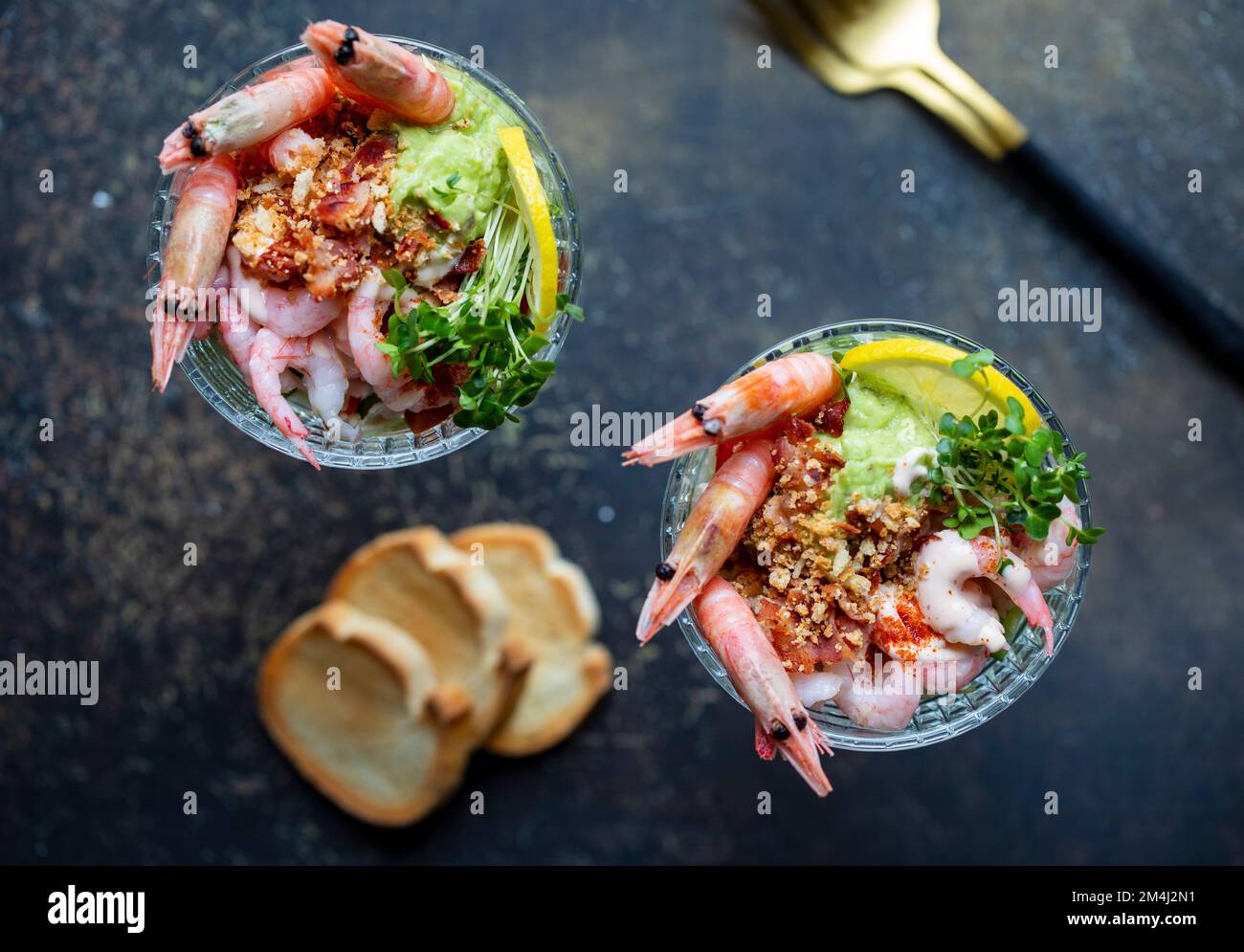 Classic prawn cocktail in the glass Stock Photo - Alamy
