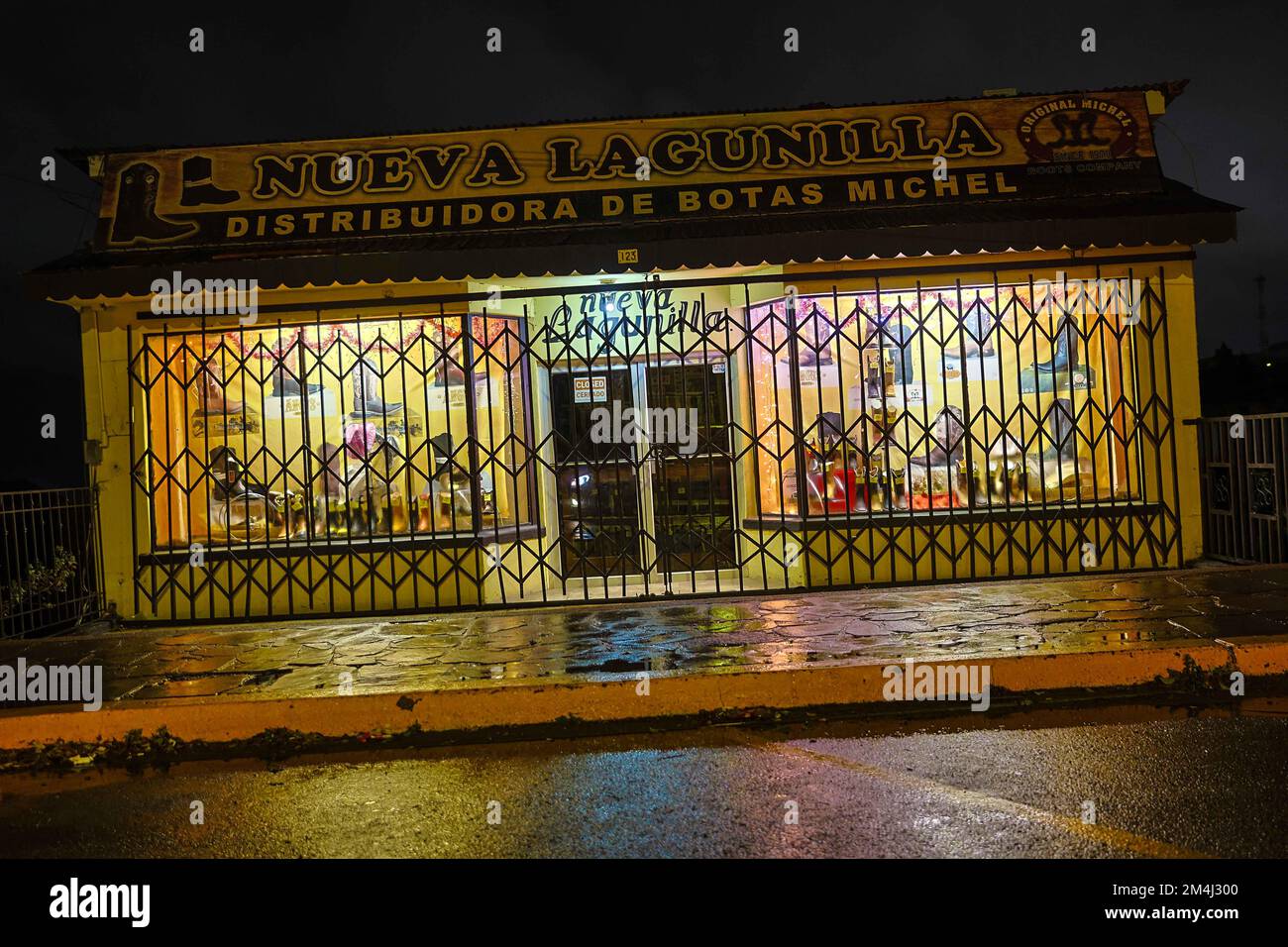 La Nueva Lagunilla boots, haberdashery and miscellaneous store in the center of Cananea Mexico ...