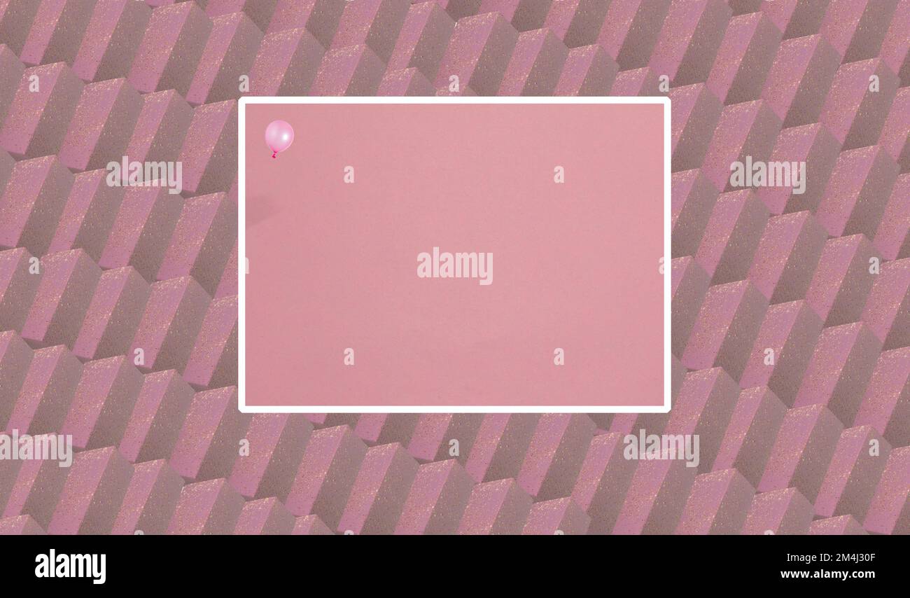 background of many pink packets, on them pink card as copy space ...