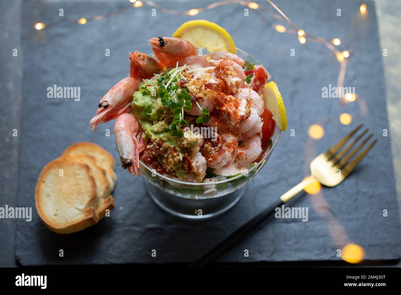 Classic prawn cocktail in the glass Stock Photo - Alamy