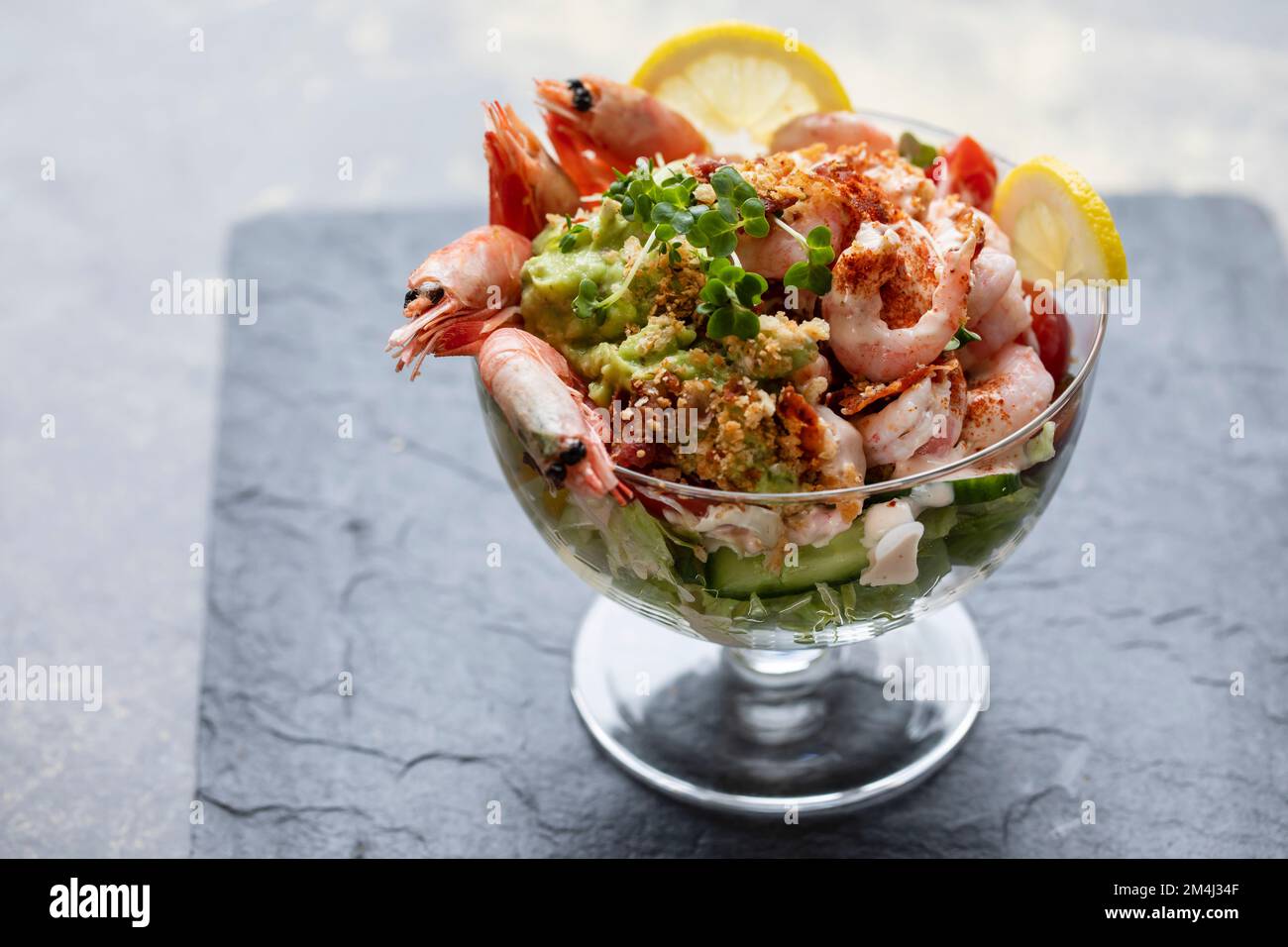 Classic prawn cocktail in the glass Stock Photo - Alamy