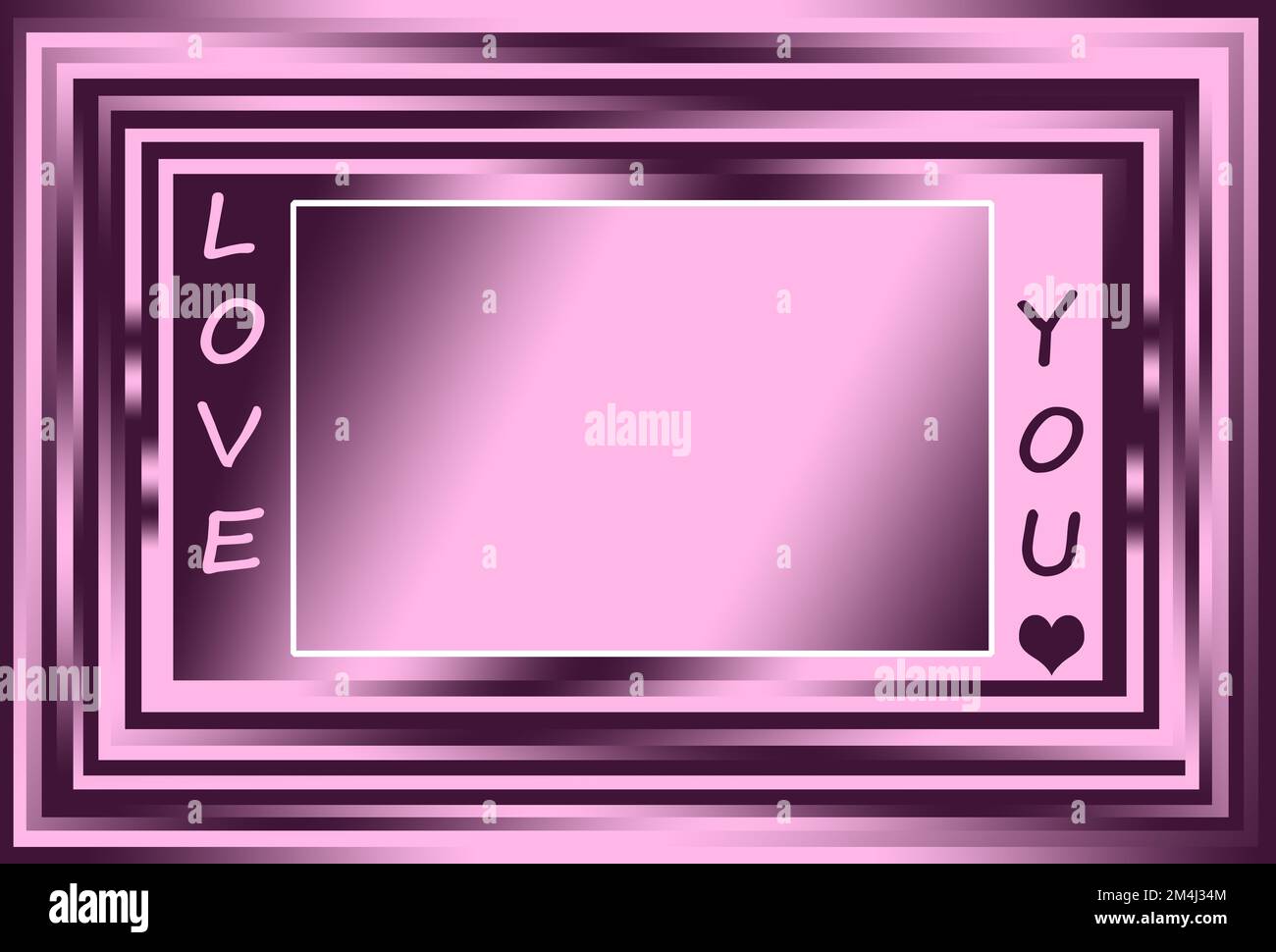 creative love card design, frame as copy space, pink and dark color ...