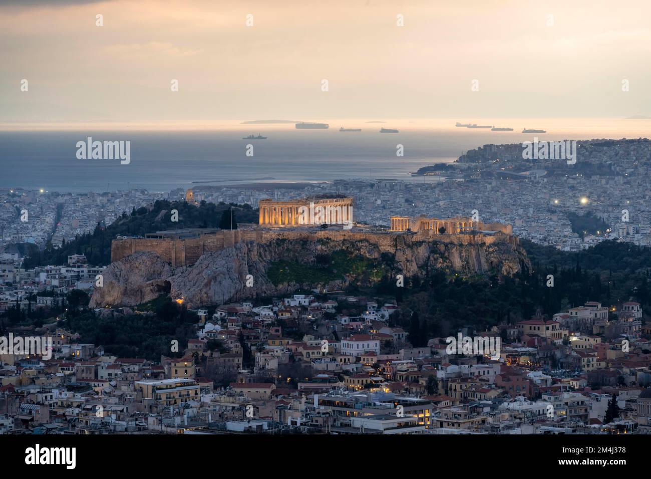 Evening atmosphere, Parthenon Temple, Acropolis, Athens, Greece Stock Photo - Alamy
