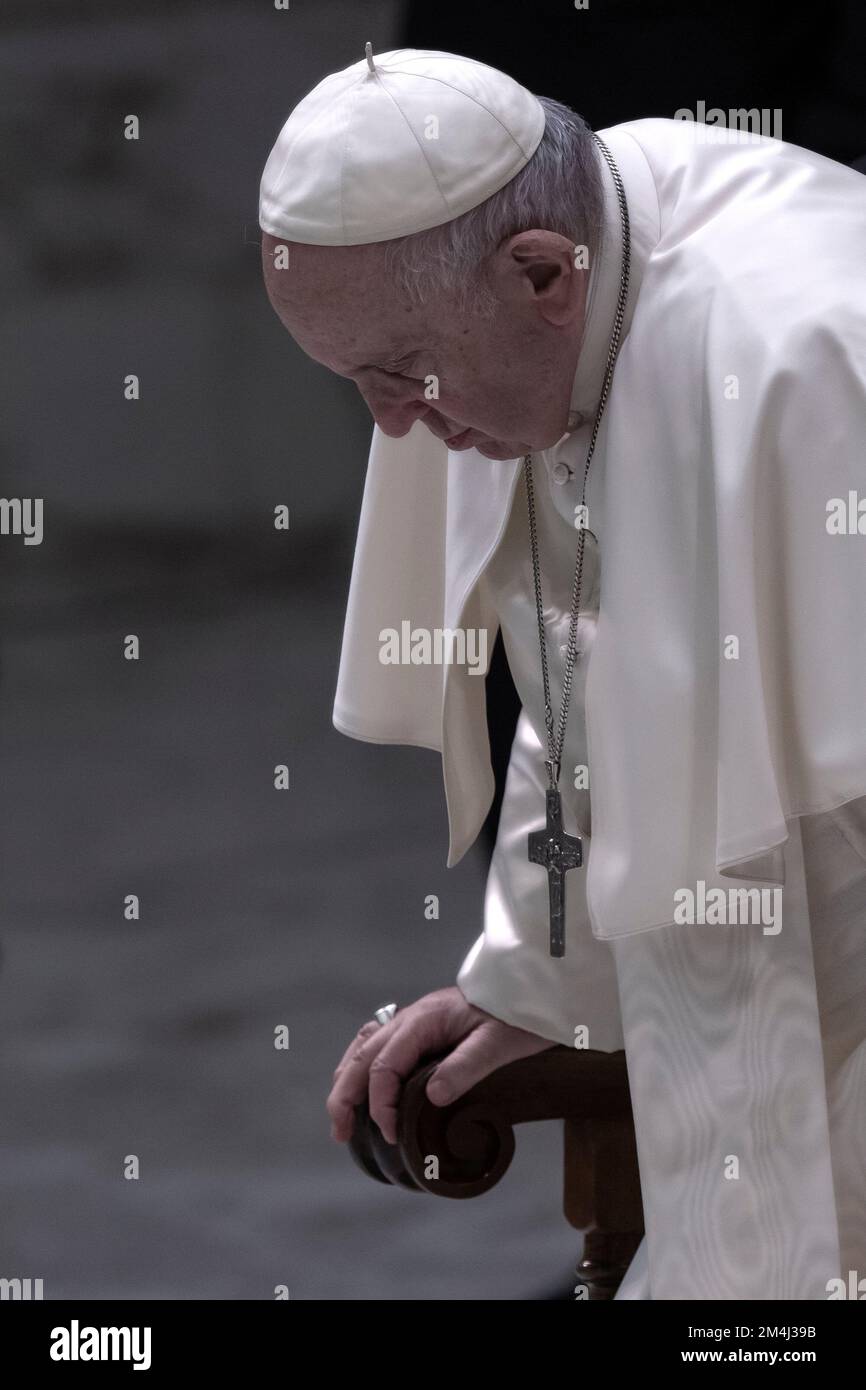Vatican City, Vatican, 21 december 2022. Pope Francis during his weekly ...