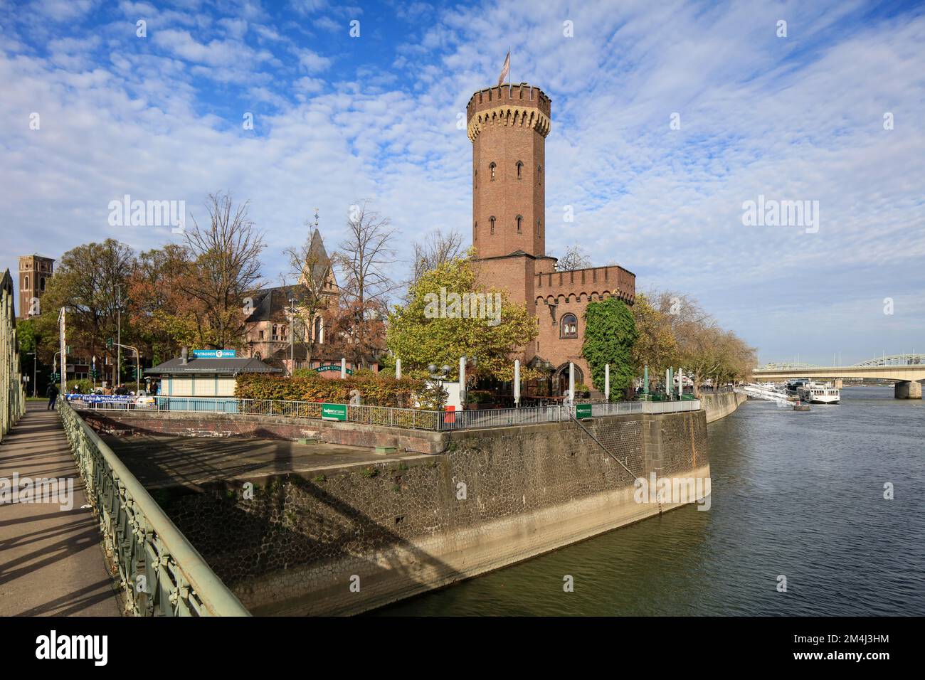 Swivel bridge in the Rheinauhafen, Malakoff Tower, Rhine, Cologne ...
