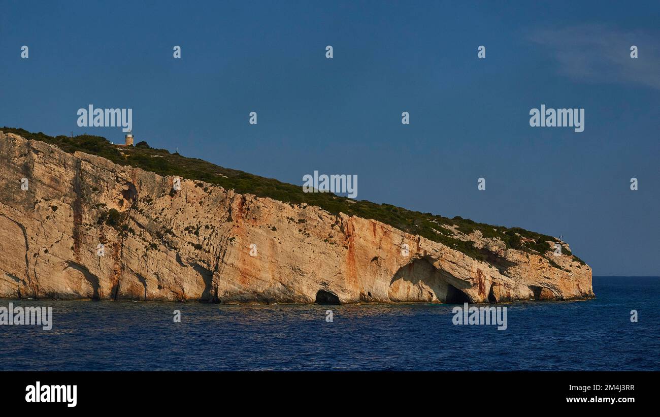 Blue Caves, morning light, lighthouse, rocky coast, northeast coast ...